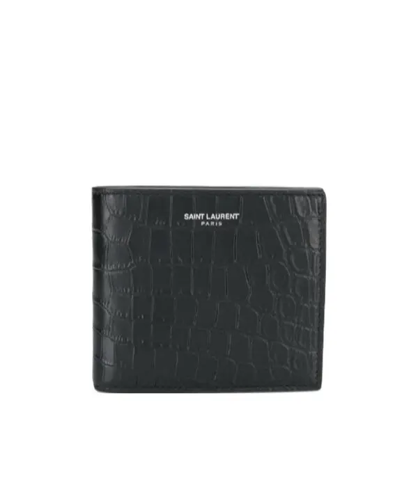 Saint Laurent Logo Embossed Bi-fold Wallet