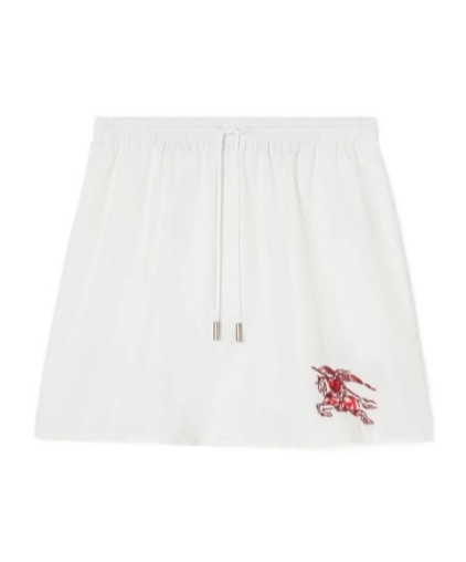 Burberry Cotton Mini Skirt With Knight Emblem