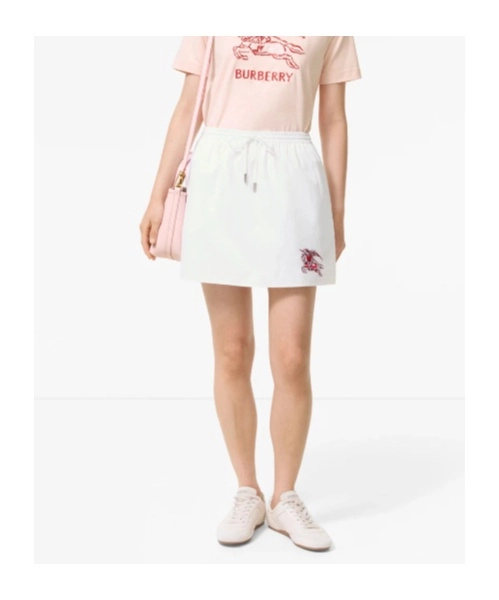 Burberry Cotton Mini Skirt With Knight Emblem