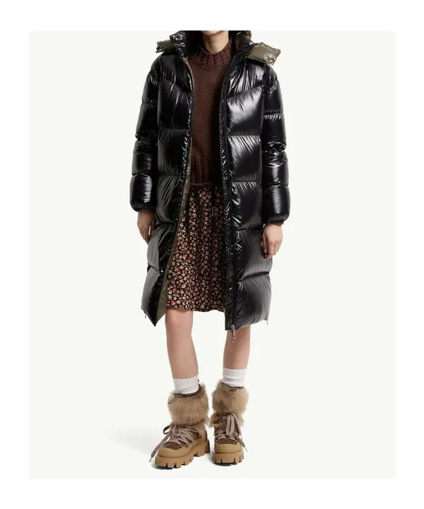 Moncler Harfang Hooded Long Down Coat