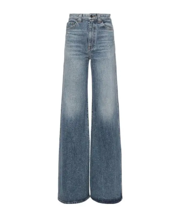 Khaite Dane High Rise Wide Leg Jeans - Blue
