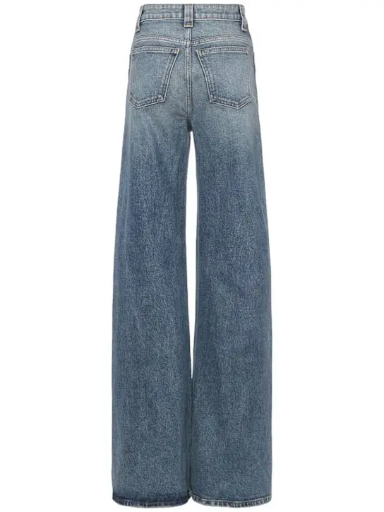 Khaite Dane High Rise Wide Leg Jeans - Blue