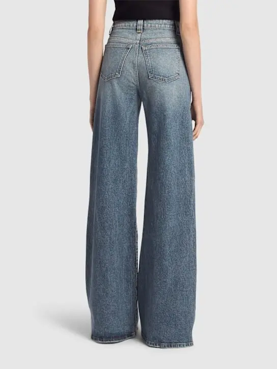 Khaite Dane High Rise Wide Leg Jeans - Blue