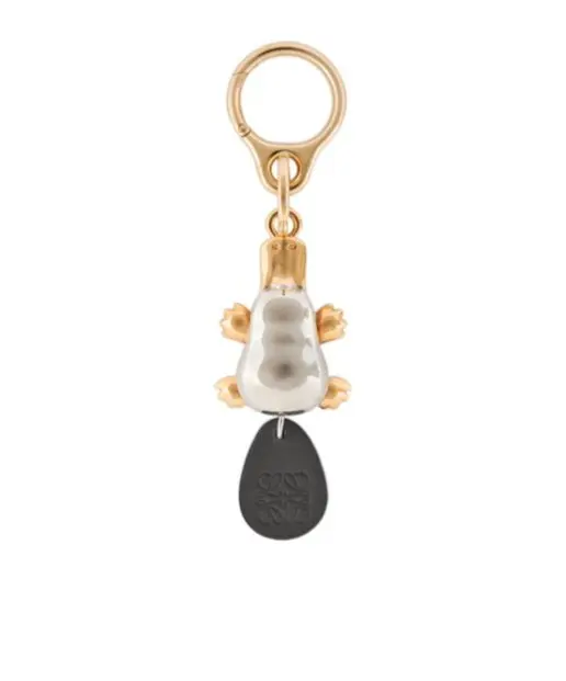 Loewe Platypus Charm In Gold And Silver Tones With Calfskin Tail