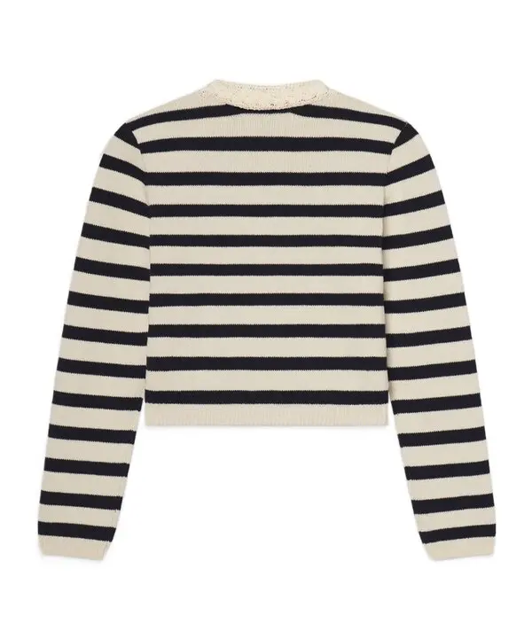 FRAME Striped V-neck Cardigan