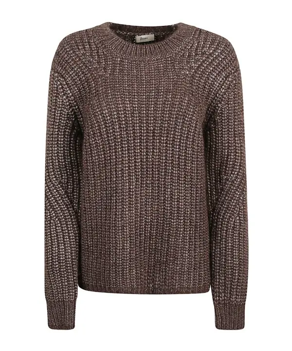 Herno Crew Neck Cropped Sweater