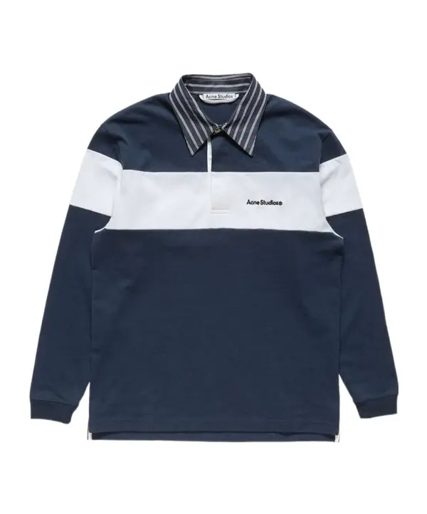 Acne Studios Striped Polo Sweatshirt - Blue