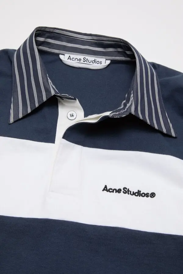 Acne Studios Striped Polo Sweatshirt - Blue