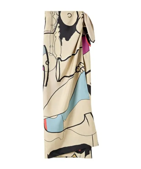 Loro Piana Corina Abstract Pattern Midi Skirt