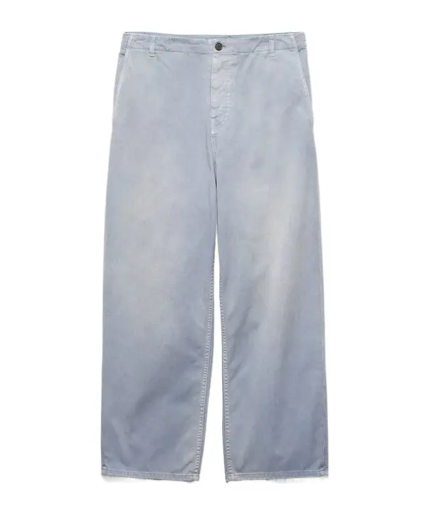 Prada Logo-patch Chino Trousers - Gray