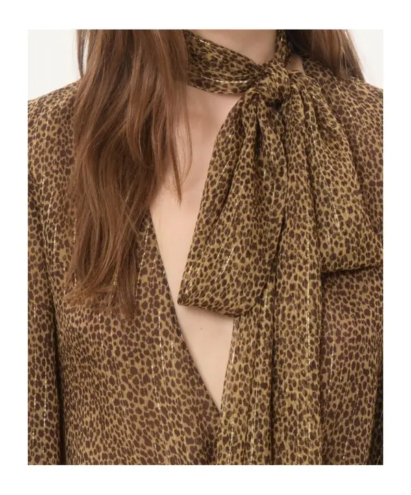 Valentino Garavani Fauve Éclat Printed Midi Dress With Sequined Details