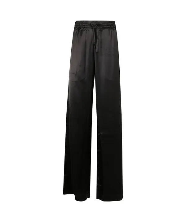 MARINE SERRE Wide-leg Drawstring Satin Trousers