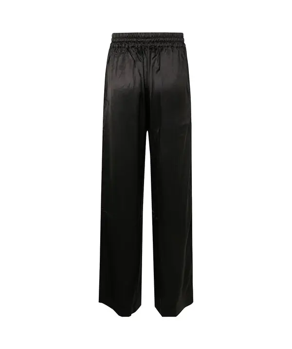 MARINE SERRE Wide-leg Drawstring Satin Trousers