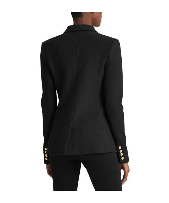 Ralph Lauren Cotton Monogram Blazer - Black