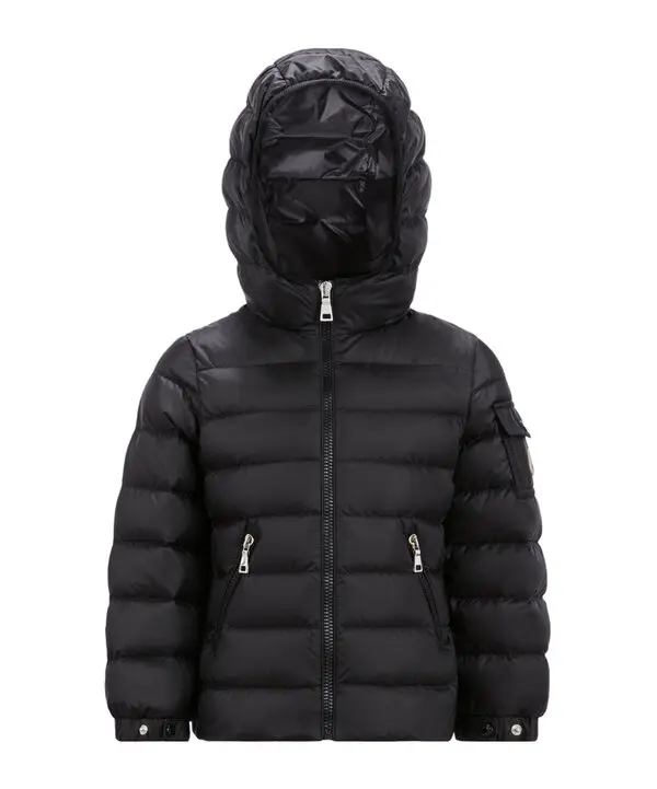 Moncler Hooded Down Jacket With Quilted Design - Black