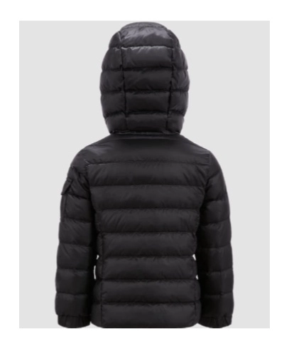Moncler Hooded Down Jacket With Quilted Design - Black