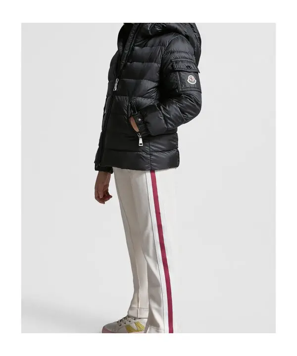 Moncler Hooded Down Jacket With Quilted Design - Black