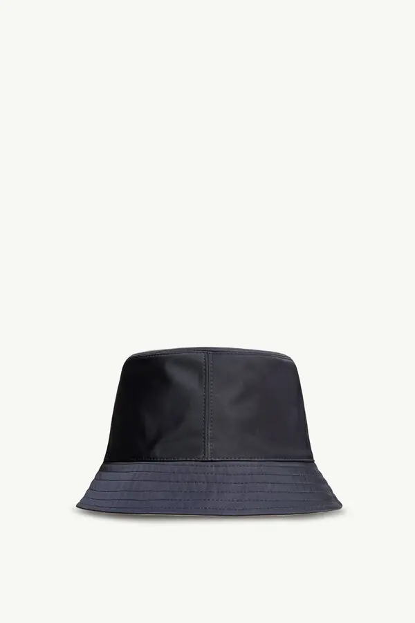 Moncler Leather Logo Gabardine Bucket Hat
