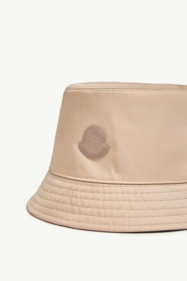 Moncler Leather Logo Gabardine Bucket Hat