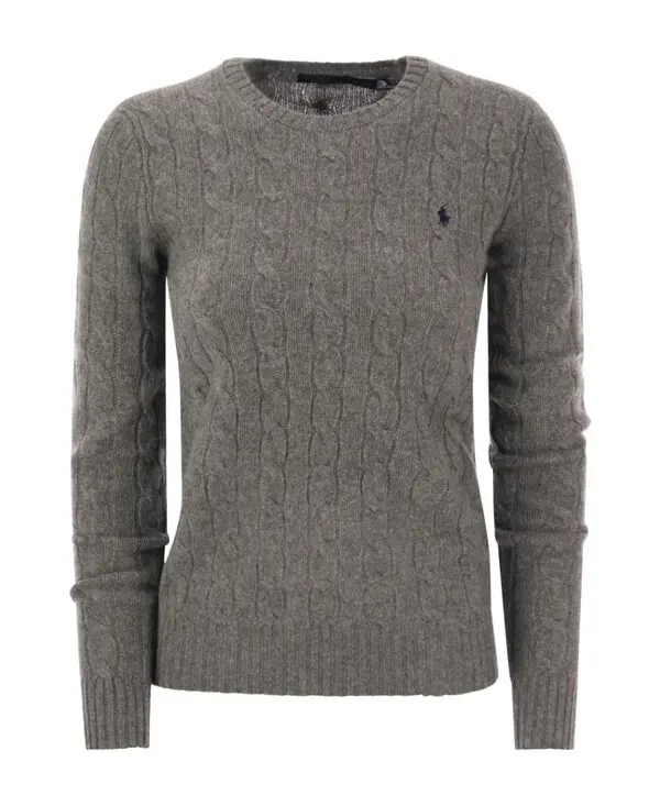 Polo Ralph Lauren Cable-knit Jumper With Embroidered Pony Logo - Gray