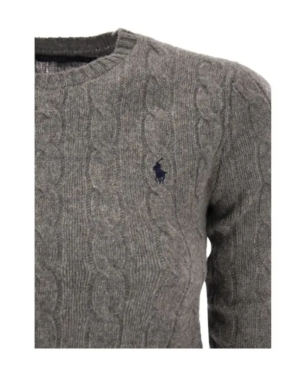 Polo Ralph Lauren Cable-knit Jumper With Embroidered Pony Logo - Gray