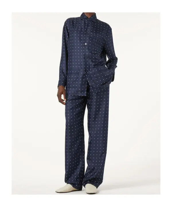 Loro Piana Britton Polka Dot Straight Leg Trousers