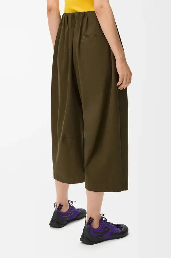 Loewe Cropped Belted Trousers In Cotton And Silk