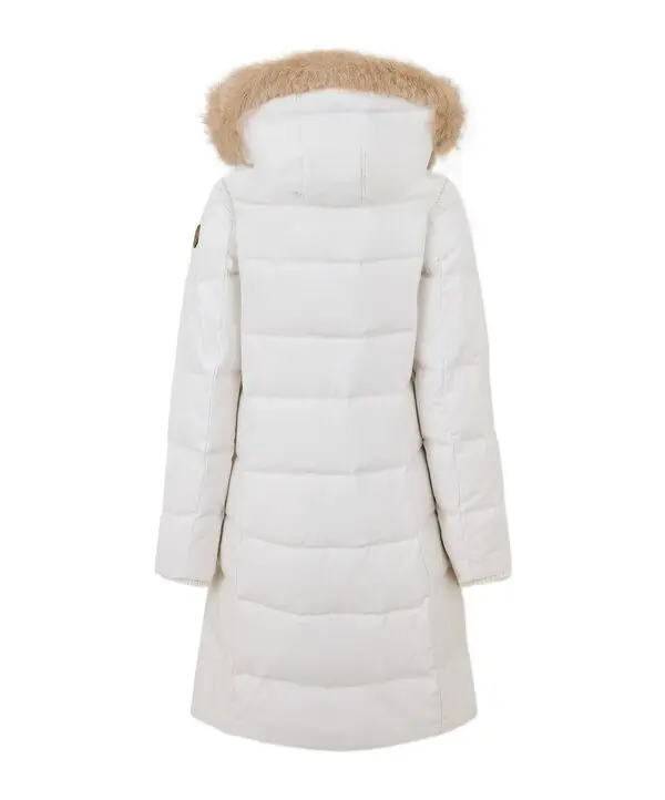 Ralph Lauren Mid-length Hooded Down Jacket With Fur Trim