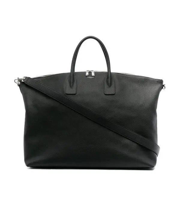 Saint Laurent Leather Bowling Tote Bag - Black