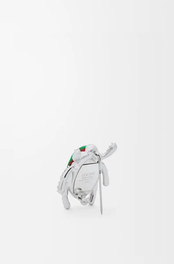 Loewe Carabeo Brooch In Sterling Silver And Enamel