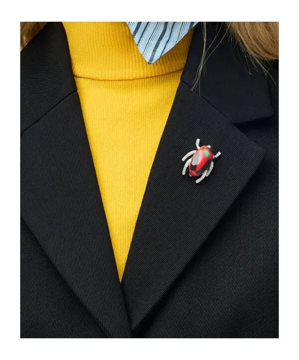 Loewe Carabeo Brooch In Sterling Silver And Enamel