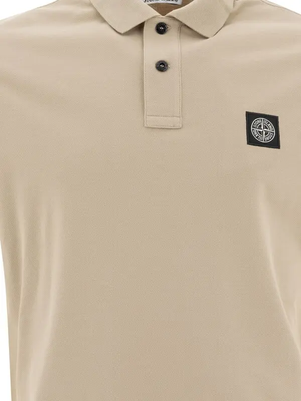 Stone Island Logo Patch Short-sleeved Polo Shirt