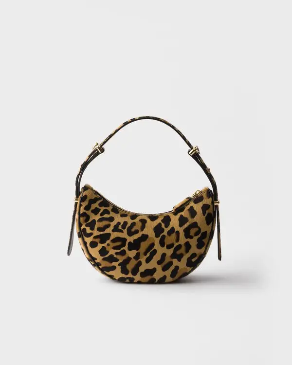 Prada Arqué Printed Leather Mini Shoulder Bag - Black
