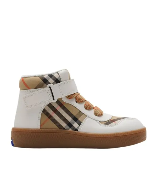 Burberry Checked Leather High-top Sneakers