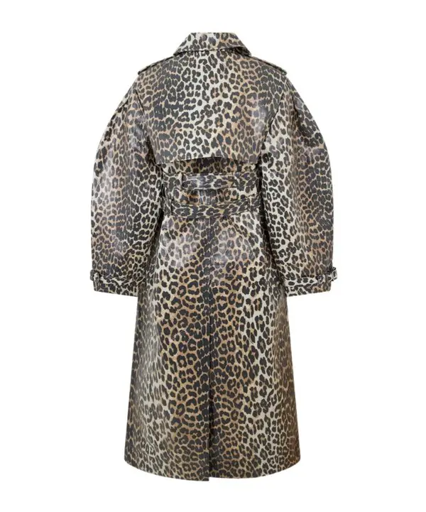 GANNI Laminated Canvas Trench Coat
