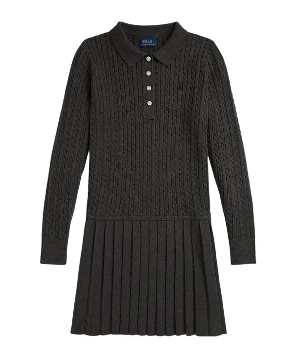 Polo Ralph Lauren Cable-knit Pleated Dress