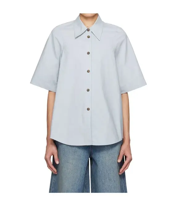 LOW CLASSIC Pointed-collar Cotton Shirt