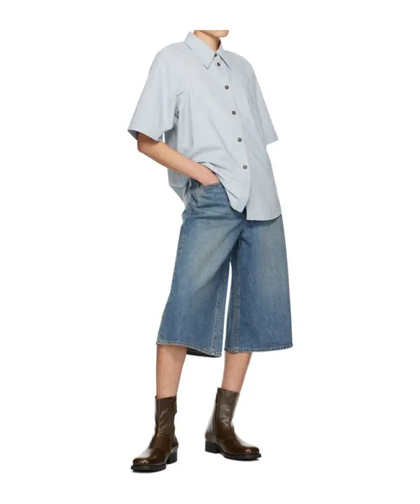 LOW CLASSIC Pointed-collar Cotton Shirt