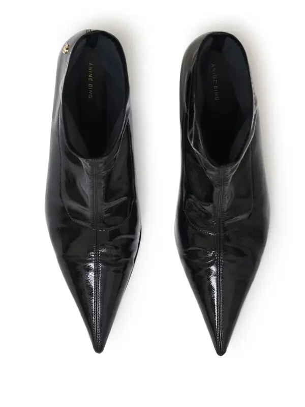 ANINE BING Hilda High-shine Ankle Boots - Black