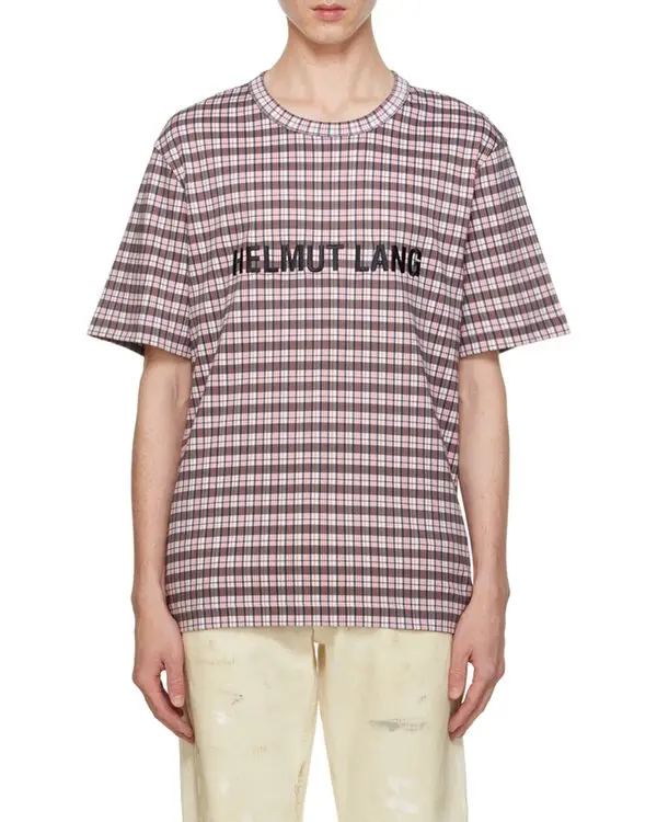 Helmut Lang Round Collar Logo T-shirt