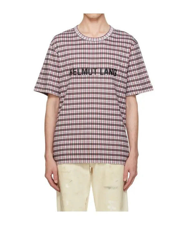 Helmut Lang Round Collar Logo T-shirt