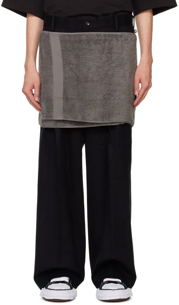 DOUBLET Onsen Towel Felted-finish Trousers
