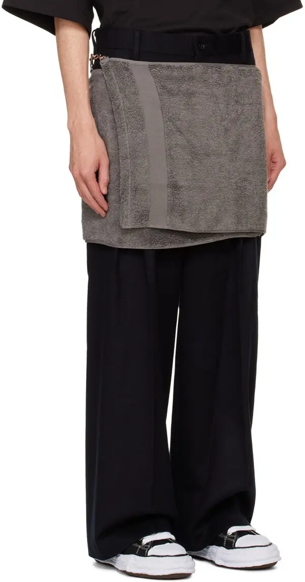DOUBLET Onsen Towel Felted-finish Trousers