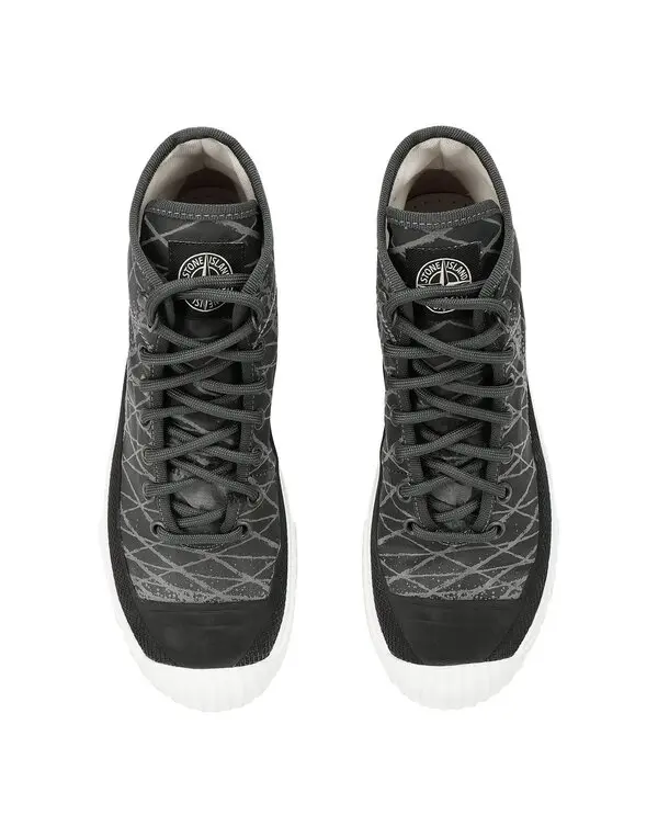 Stone Island Abstract Print High Top Sneakers