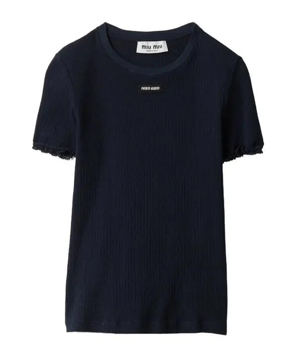 Miu Miu Garment-dyed Cotton Top