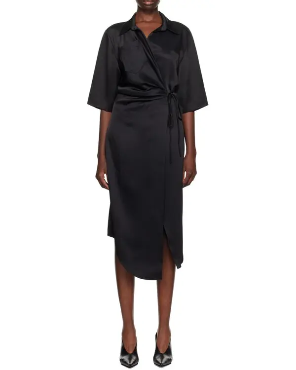Nanushka Asymmetrical Wrapped Dress