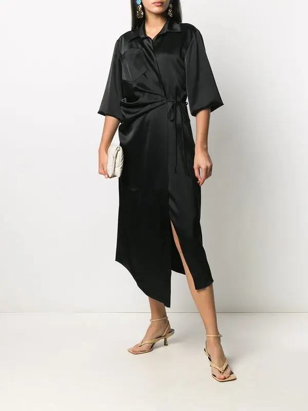 Nanushka Asymmetrical Wrapped Dress