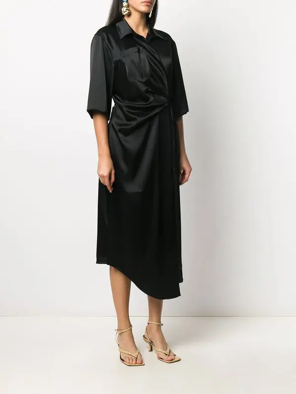 Nanushka Asymmetrical Wrapped Dress