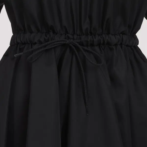 Prada Logo Plaque Drawstring Mini Dress