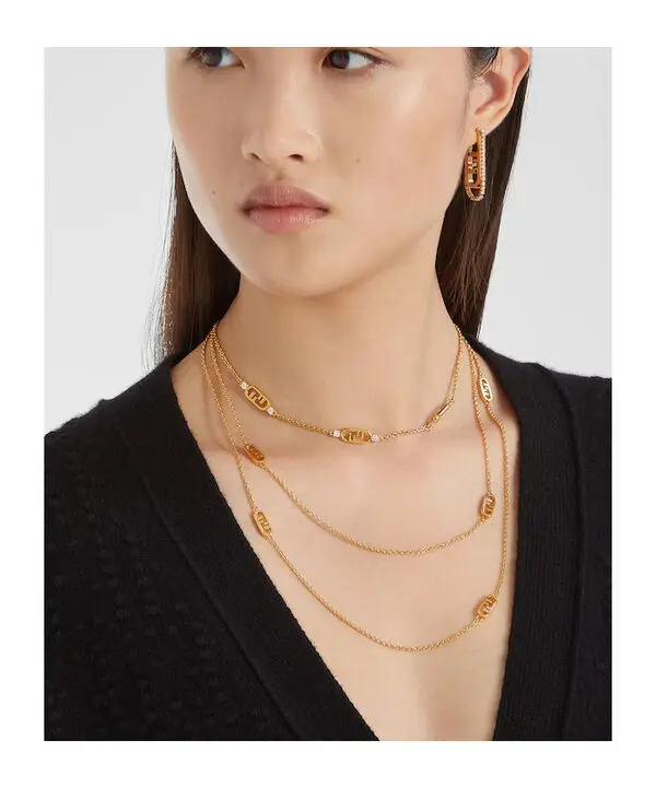 Fendi O'lock-motif Crystal Earrings